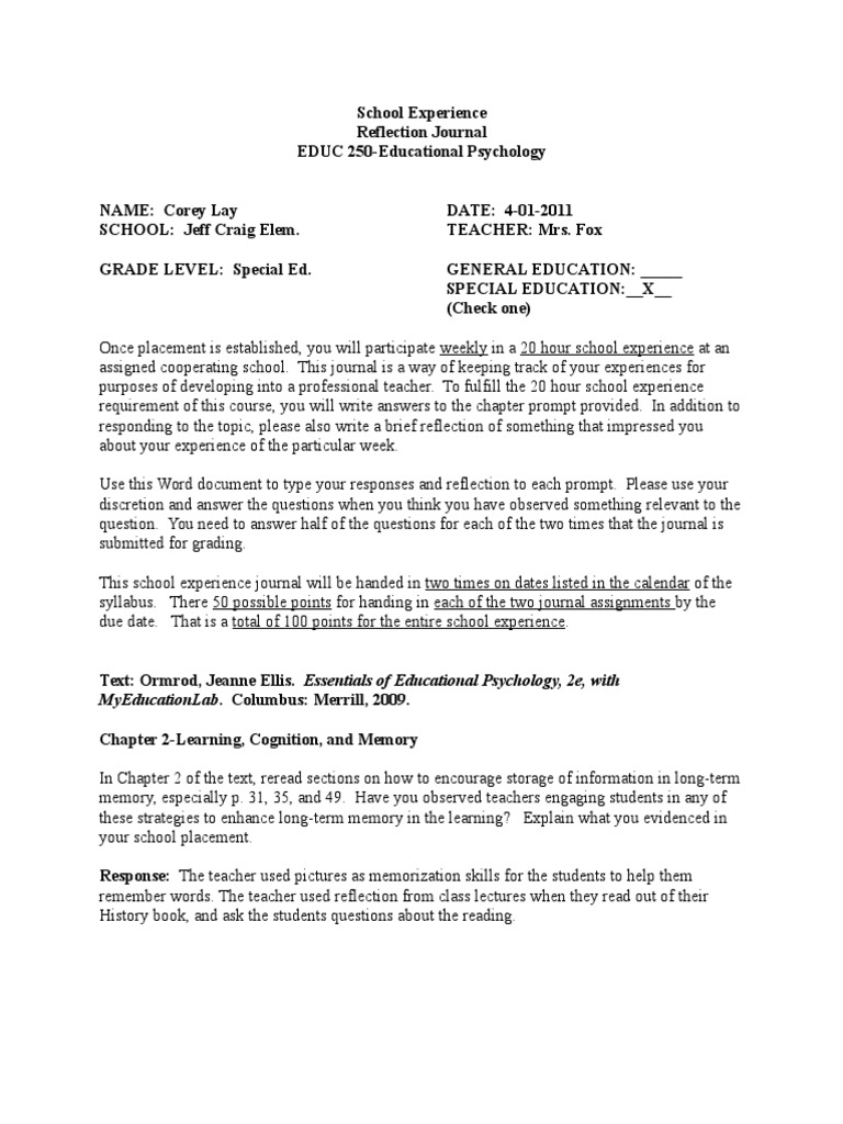 Observation Special Ed | PDF | Classroom | Learning