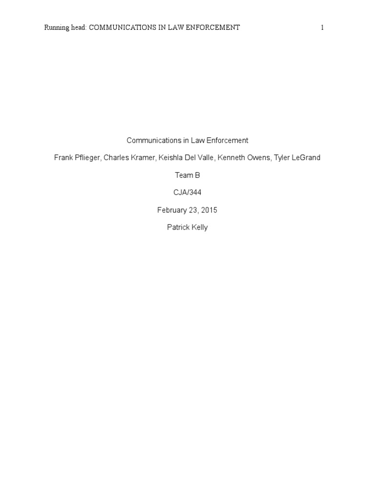 Communications in Law Enforcement | PDF | Leadership | Police