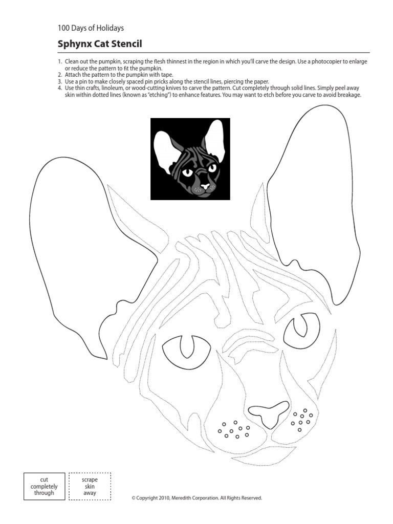 Sphynx Cat Stencil: 100 Days of Holidays | PDF