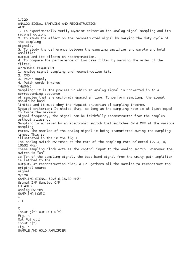 ECE Lab VII Sem Lab Report | PDF | Frequency Modulation | Sampling ...