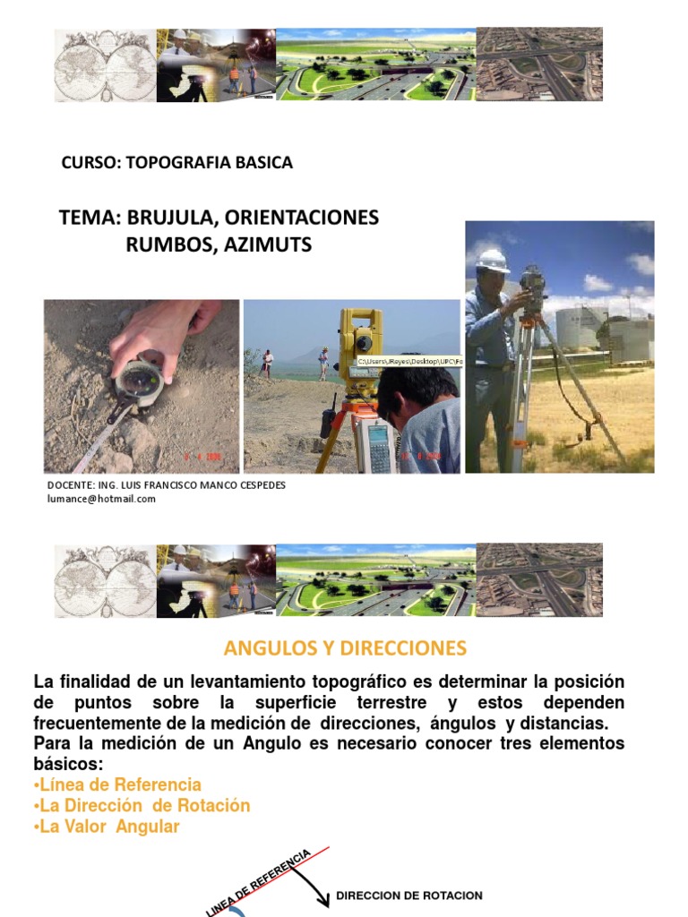 Brujula, Orientaciones, Rumbos, Azimut (Enero 2015) | PDF | Latitud ...