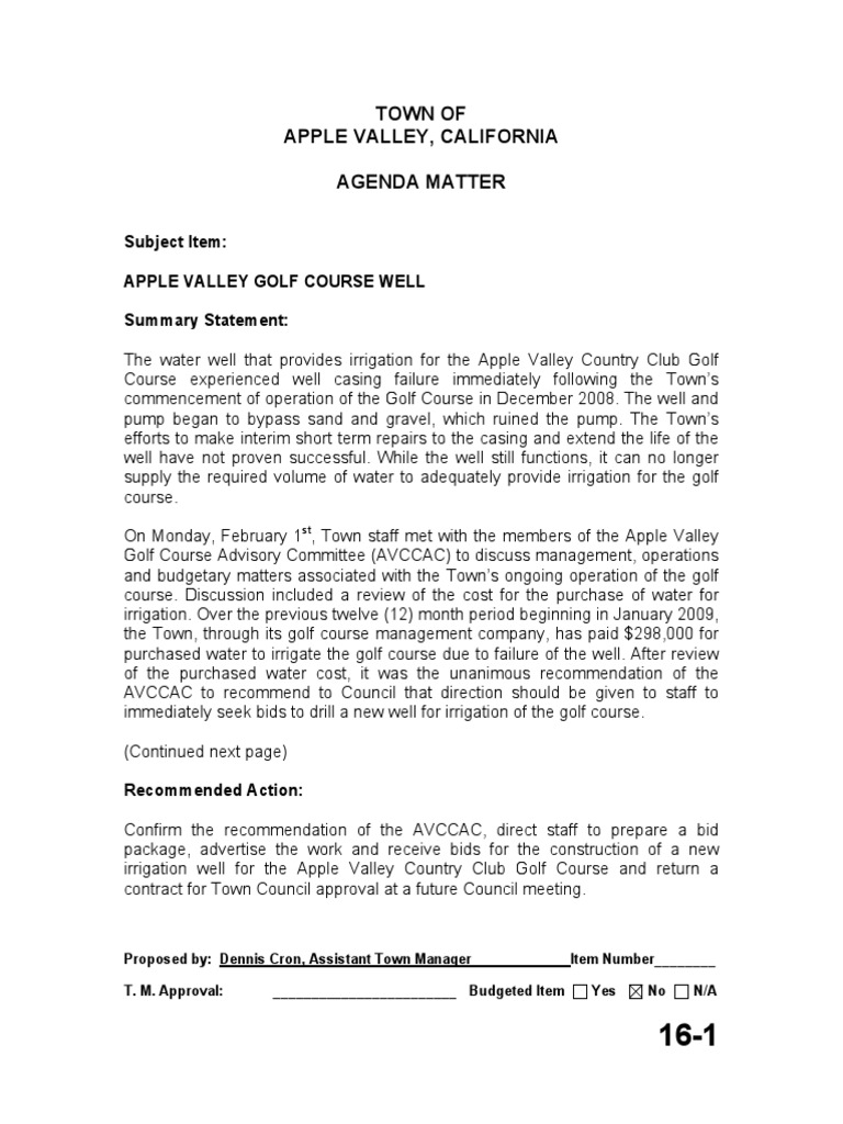 TOAV New Well Proposal | PDF | Water | Business