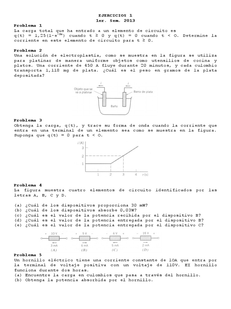 Ejercicios 1 C.C | PDF | Energia electrica | Batería (electricidad)