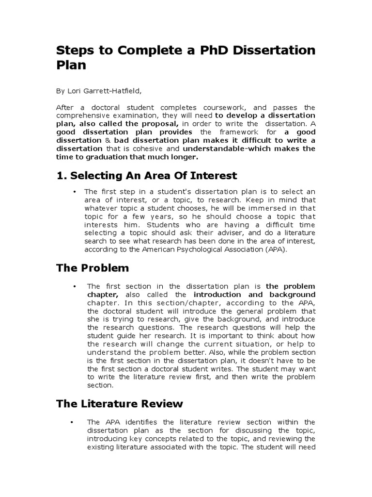 A Guide To Developing An Effective Dissertation Plan Selecting A Topic
