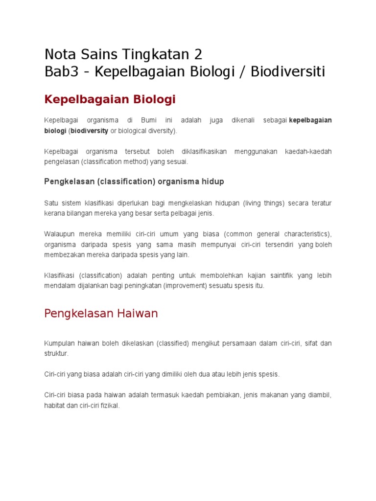 Nota Sains Tingkatan 2 Pdf