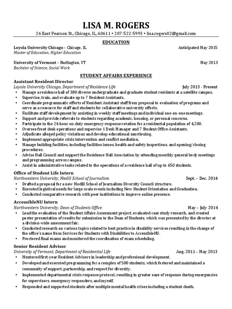 Rogers, Lisa - Professional Resume | PDF | Evaluation | Cognition