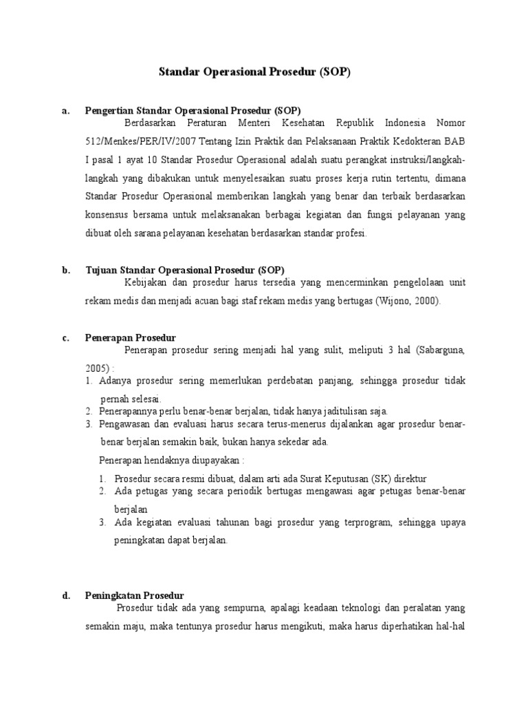 Spo Rekam Medis | PDF