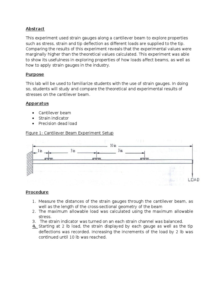 Cantilever Beam Final | PDF | Beam (Structure) | Applied And Interdisciplinary Physics