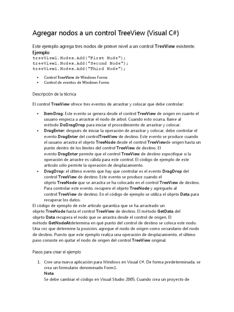 Control TreeView 611 | PDF | C Sharp (lenguaje de programación) | Ventana (informática)