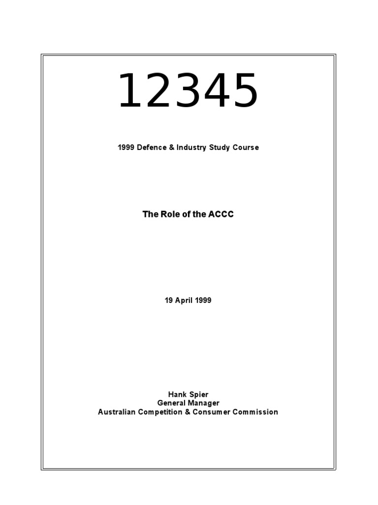 The Role of The ACCC | PDF | Mergers And Acquisitions | Competition