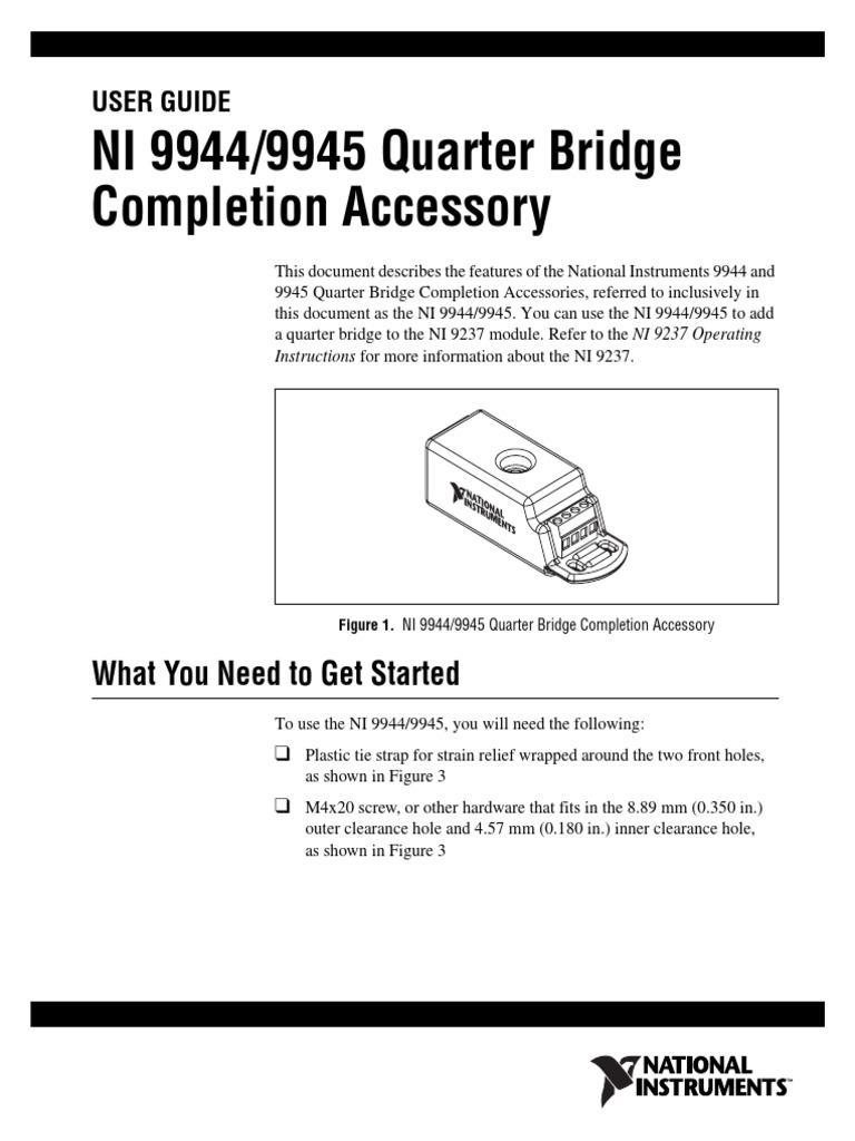NI 9944/9945 Quarter Bridge Completion Accessory: User Guide | PDF ...