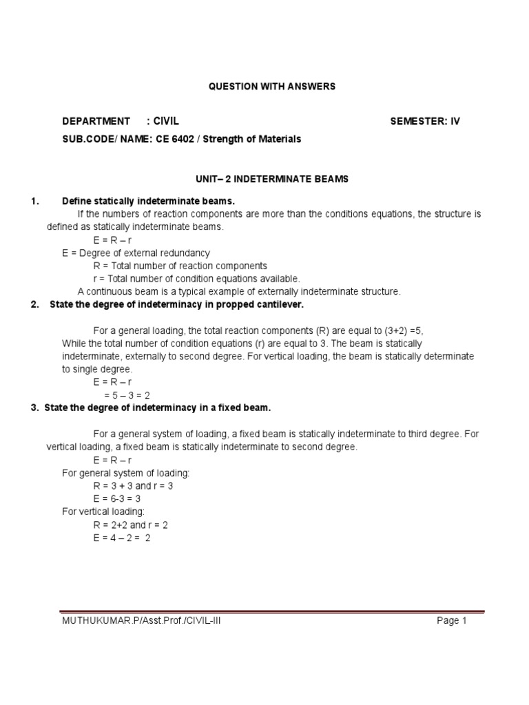 Unit 2 | PDF | Beam (Structure) | Bending