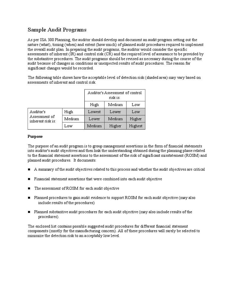 Sample Audit Programs | Accrual | Audit | Free 30-day Trial | Scribd