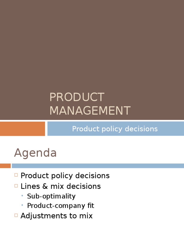 Product Policy Decisions | PDF | Sales | Profit (Accounting)