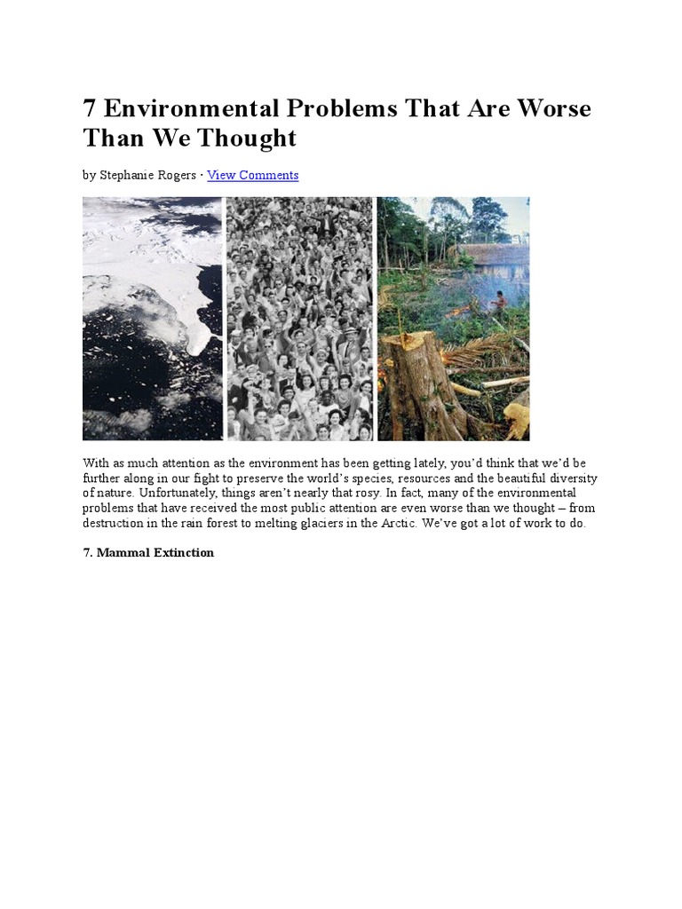 7 Environmental Problems That Are Worse Than We Thought | PDF | Kyoto ...