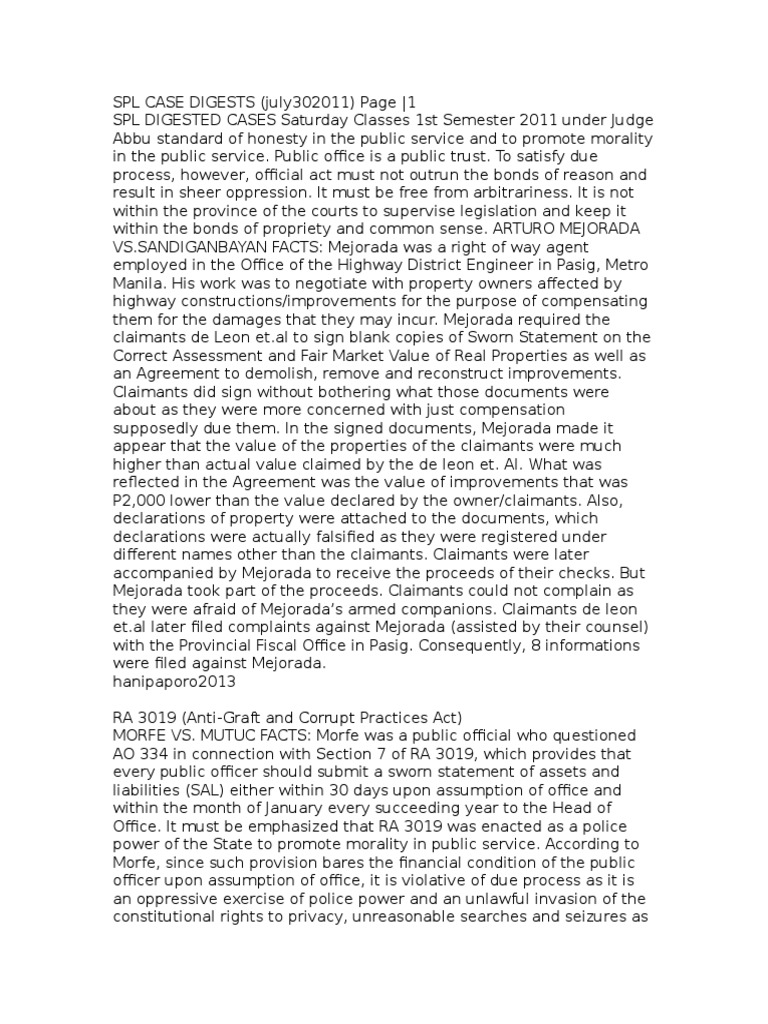 SPL Case Digests | PDF
