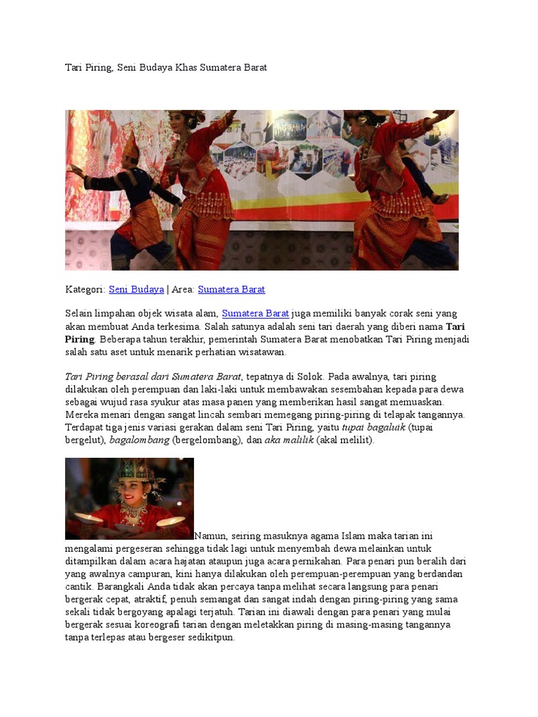 Tari Piring | PDF | Seni