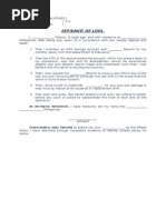 Sample Affidavit of Loss - BIR COR | PDF | Affidavit | Justice