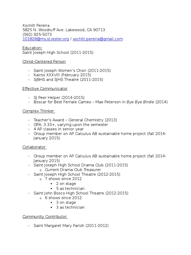 Resume Senior Capstone | PDF | Language Arts & Discipline | Art