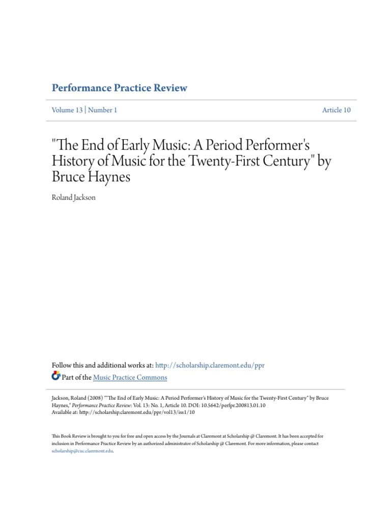 The End of Early Music - A Period Performers History of Music Fo | PDF ...