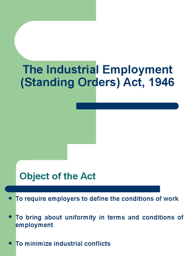 Industrial Employment Standing Order Act | PDF | Fine (Penalty ...