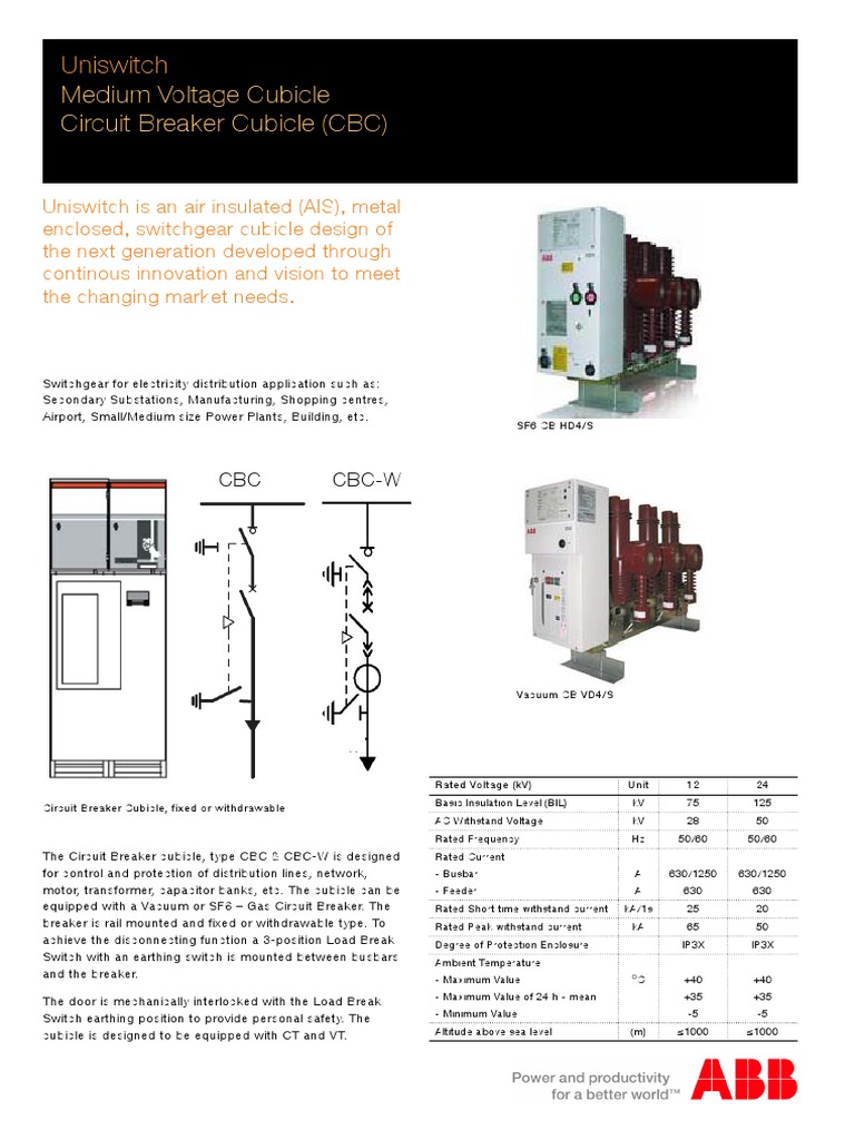 Leaflet Uniswitch CBC | PDF | Electrical Components | Equipment