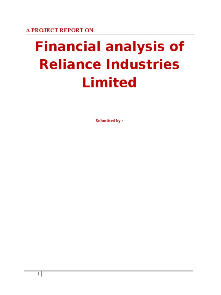 Assessing the Financial Position of Reliance Industries Limited: A ...