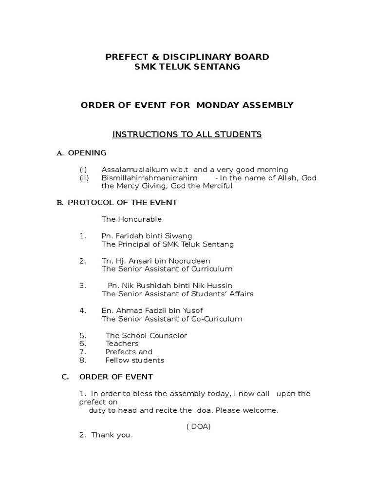 Monday Assembly Script Overview | PDF