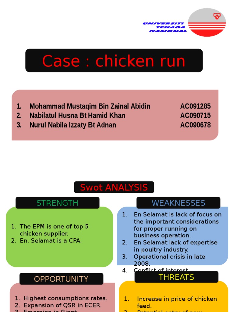Case 1 - Chicken Run | PDF | Swot Analysis | Conflict Of Interest