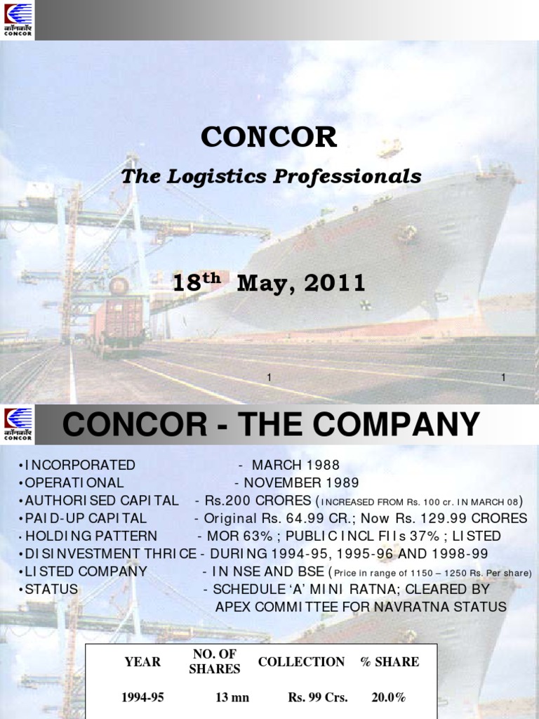 CONCOR | PDF | Containerization | Intermodal Freight Transport