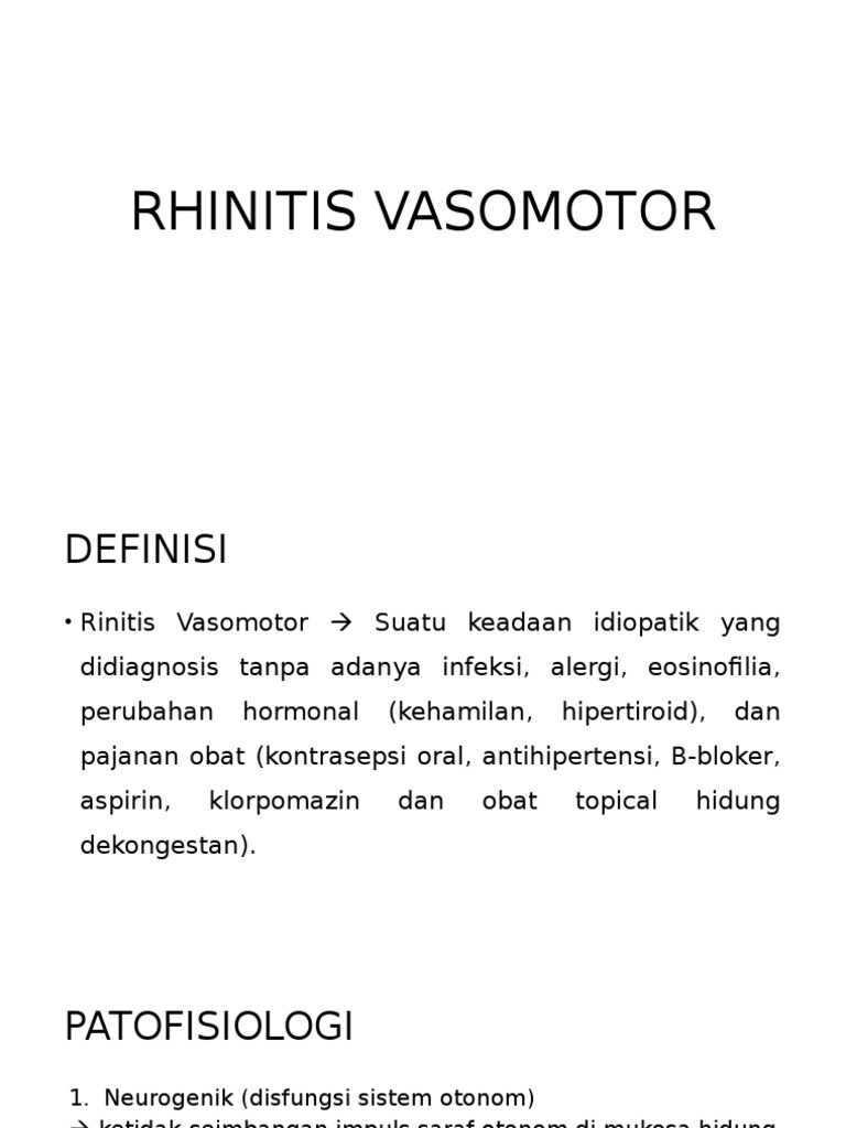 Rhinitis Vasomotor | PDF