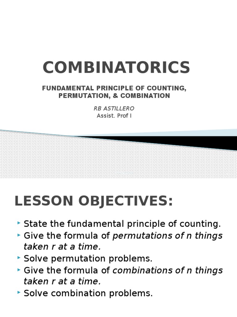 Combinatorics | PDF | Permutation | Combinatorics Combinatorics | PDF | Permutation | Combinatorics
