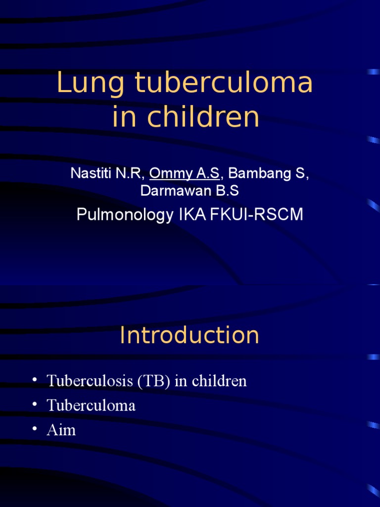 Lung Tuberculoma in Children Cases | PDF