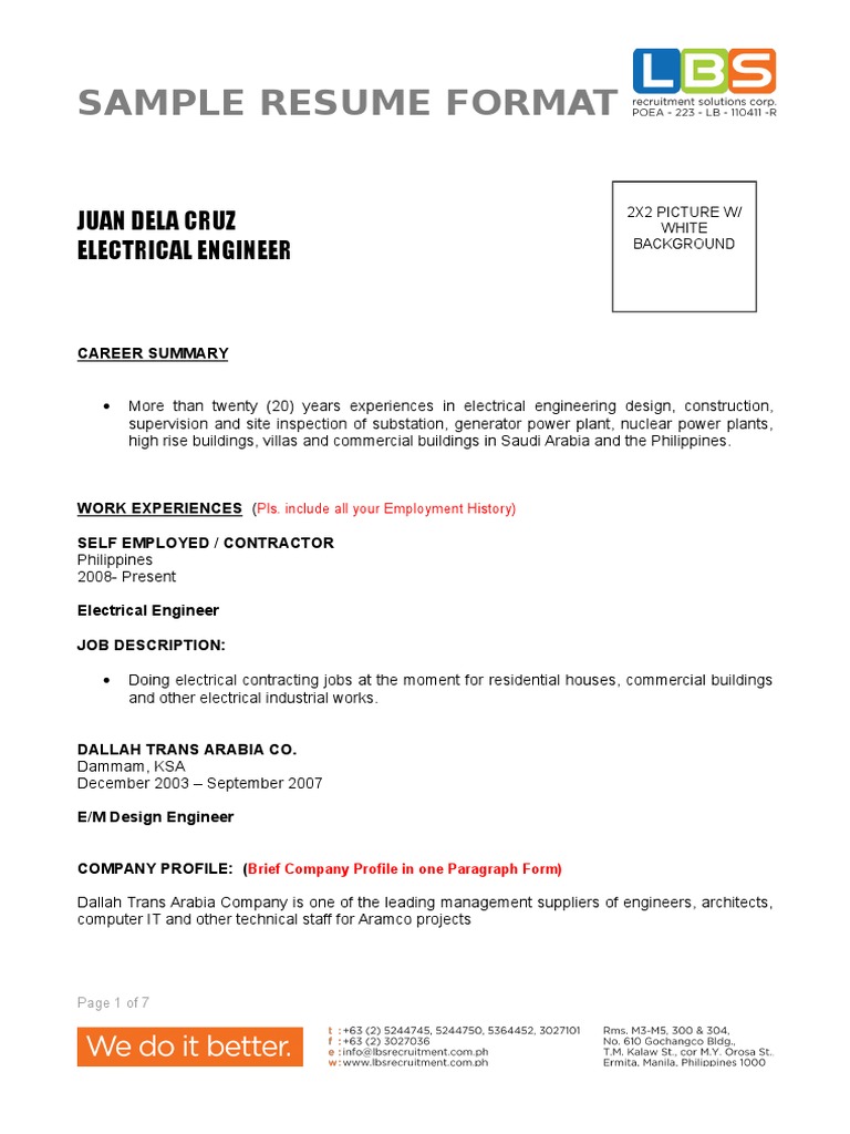 Lbs Esd Cv Format 2012 | Saudi Arabia | Architect