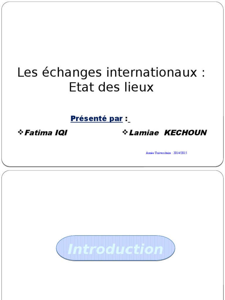 Les Echanges Internationaux | PDF