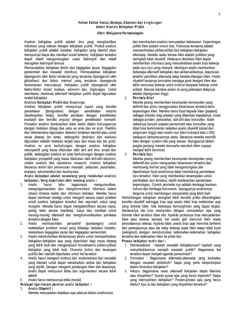 Faktor Faktor Sosial | PDF