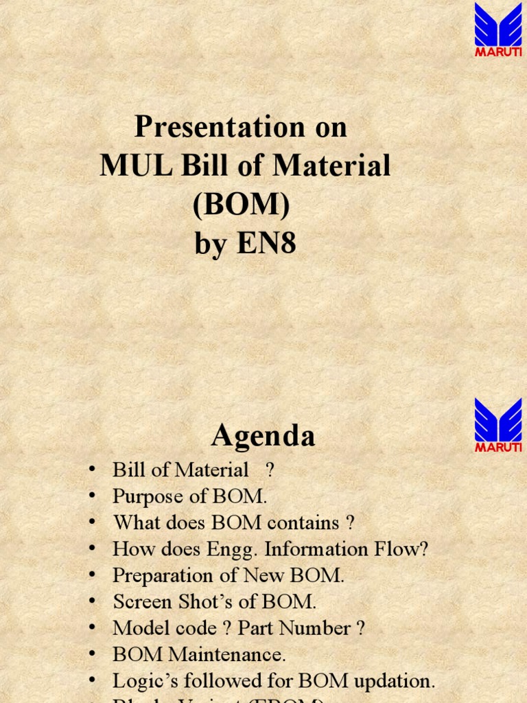 Bom-Presentation To GET's | PDF | Industries | Production And Manufacturing