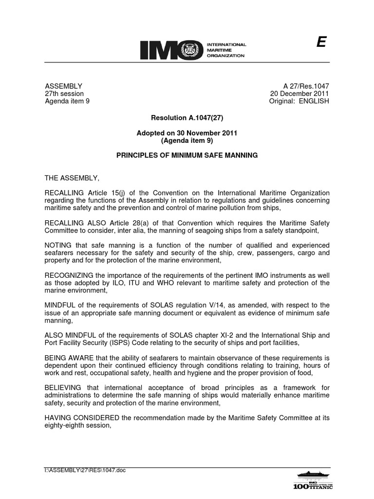 Principles of Minimum Safe Manning | Wellness | Business