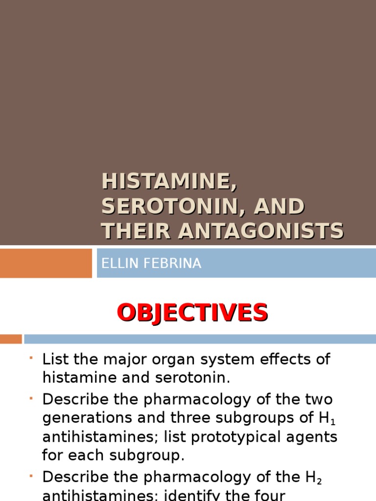 Histamine, Serotonin, And Their Antagonists | Serotonin | Neurotransmitter