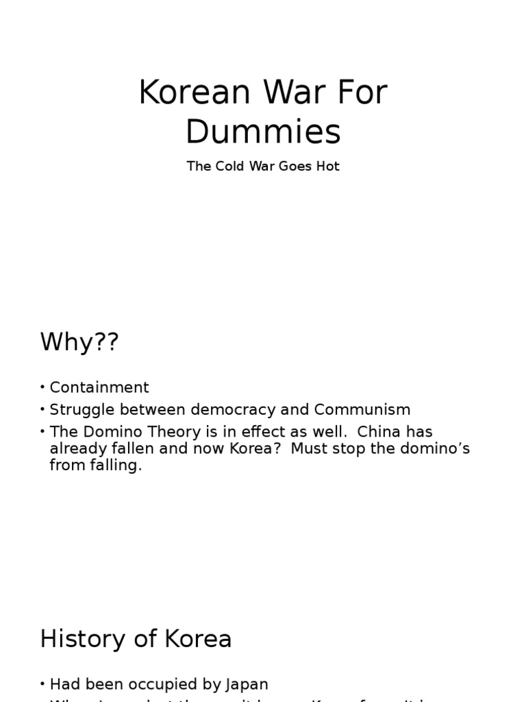 Korean War For Dummies | PDF | Korean War | Containment