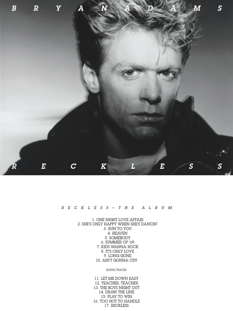 Digital Booklet - Reckless (2014 Deluxe) | Download Free PDF | Sound ...