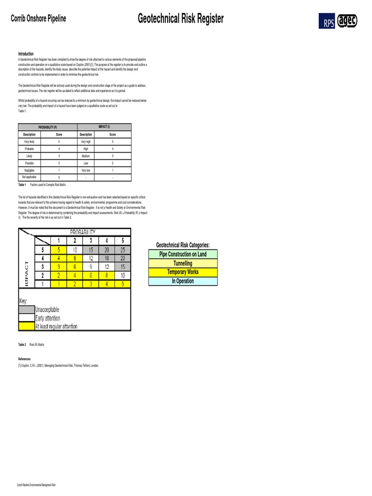 Geotechnical Risk Guide for Pipeline | PDF | Geotechnical Engineering ...