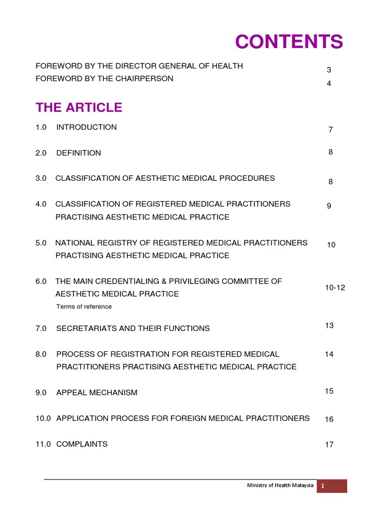 Guidelines On Aesthetic Medical Practice For Registered Medical ...