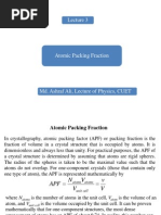 APF Calculation for Crystal Structures | PDF