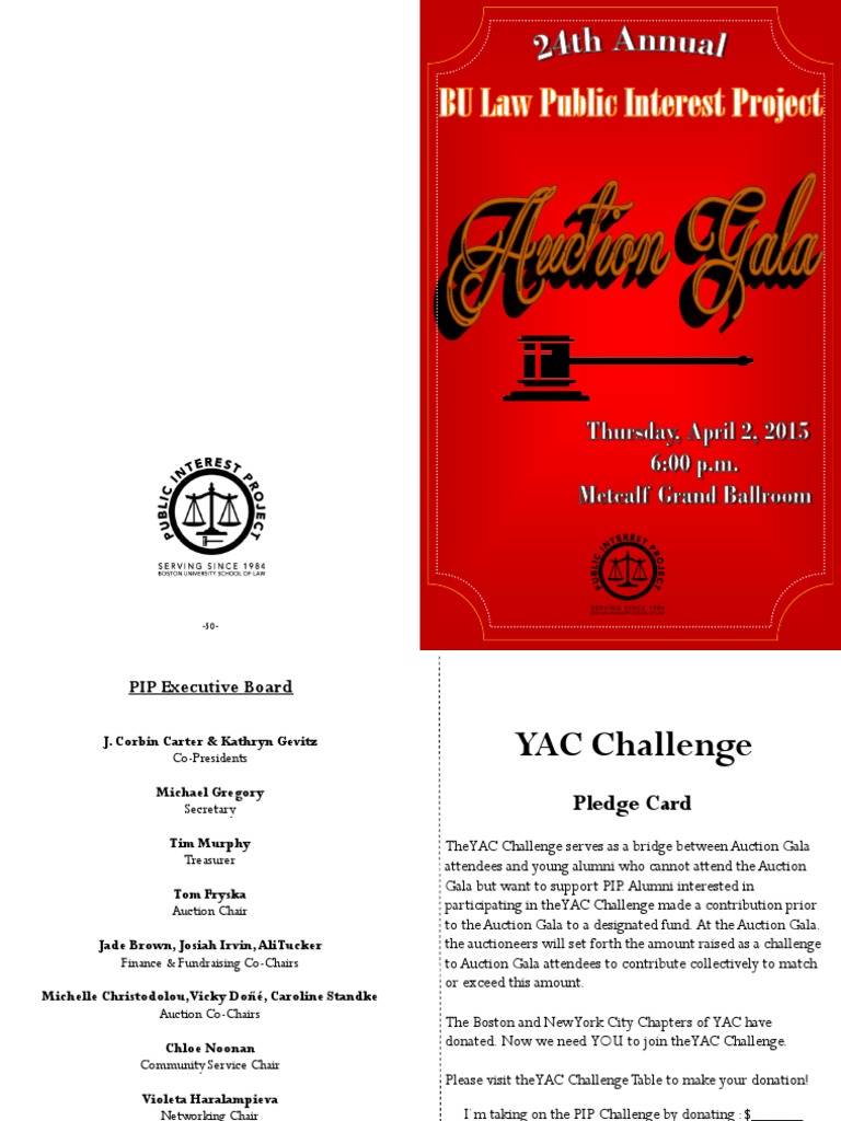 2015 PIP Auction Program | PDF | Coffee | Lawyer