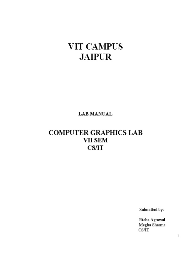 CG Lab Manual | Download Free PDF | 2 D Computer Graphics | Matrix (Mathematics)