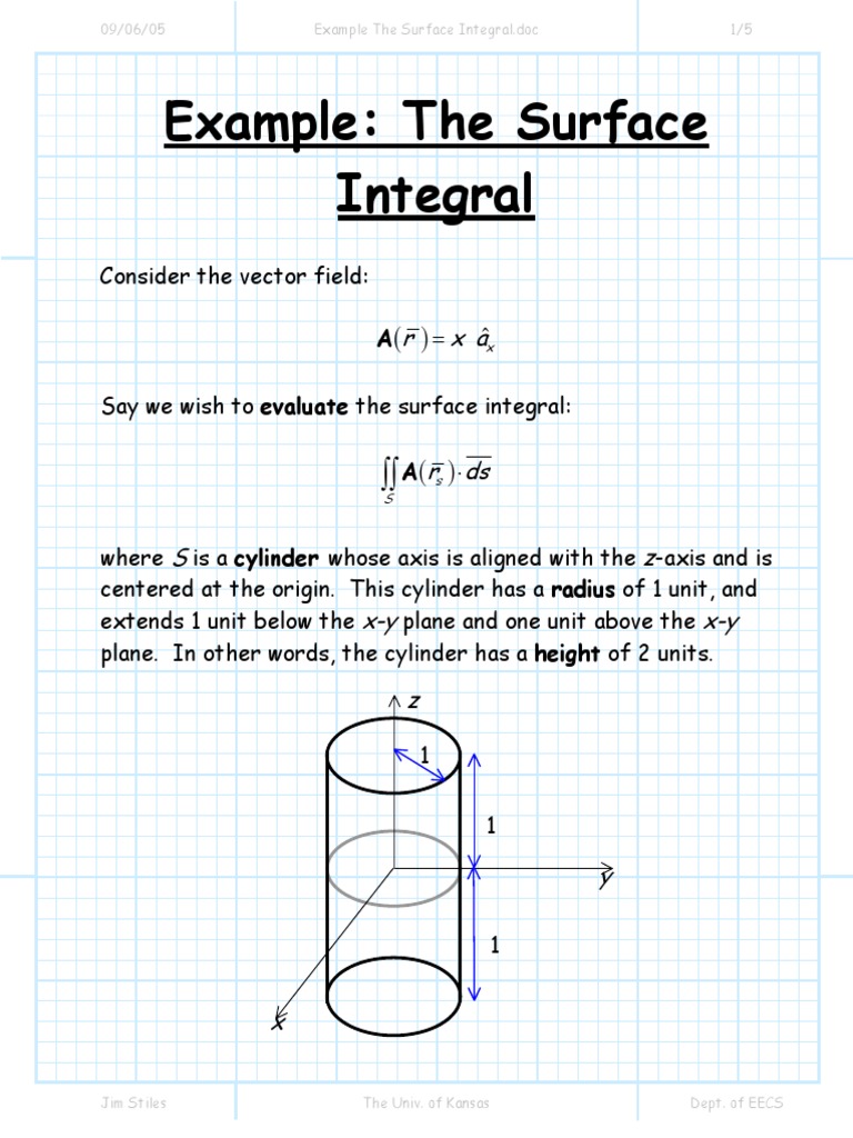 Example The Surface Integral | PDF | Integral | Plane (Geometry)