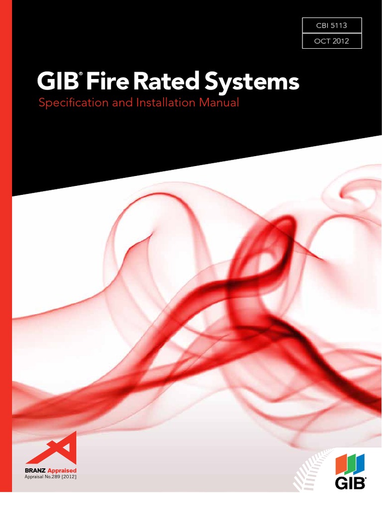 GIB Fire Rated Systems 2012 | PDF | Framing (Construction) | Drywall