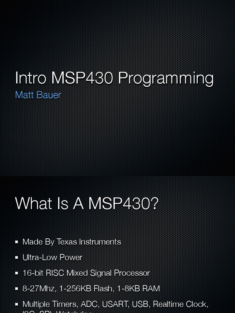 Intro To Msp430 Programming Pdf