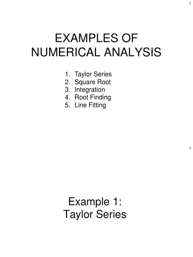 Numerical Analysis Examples | PDF | Integral | Numerical Analysis